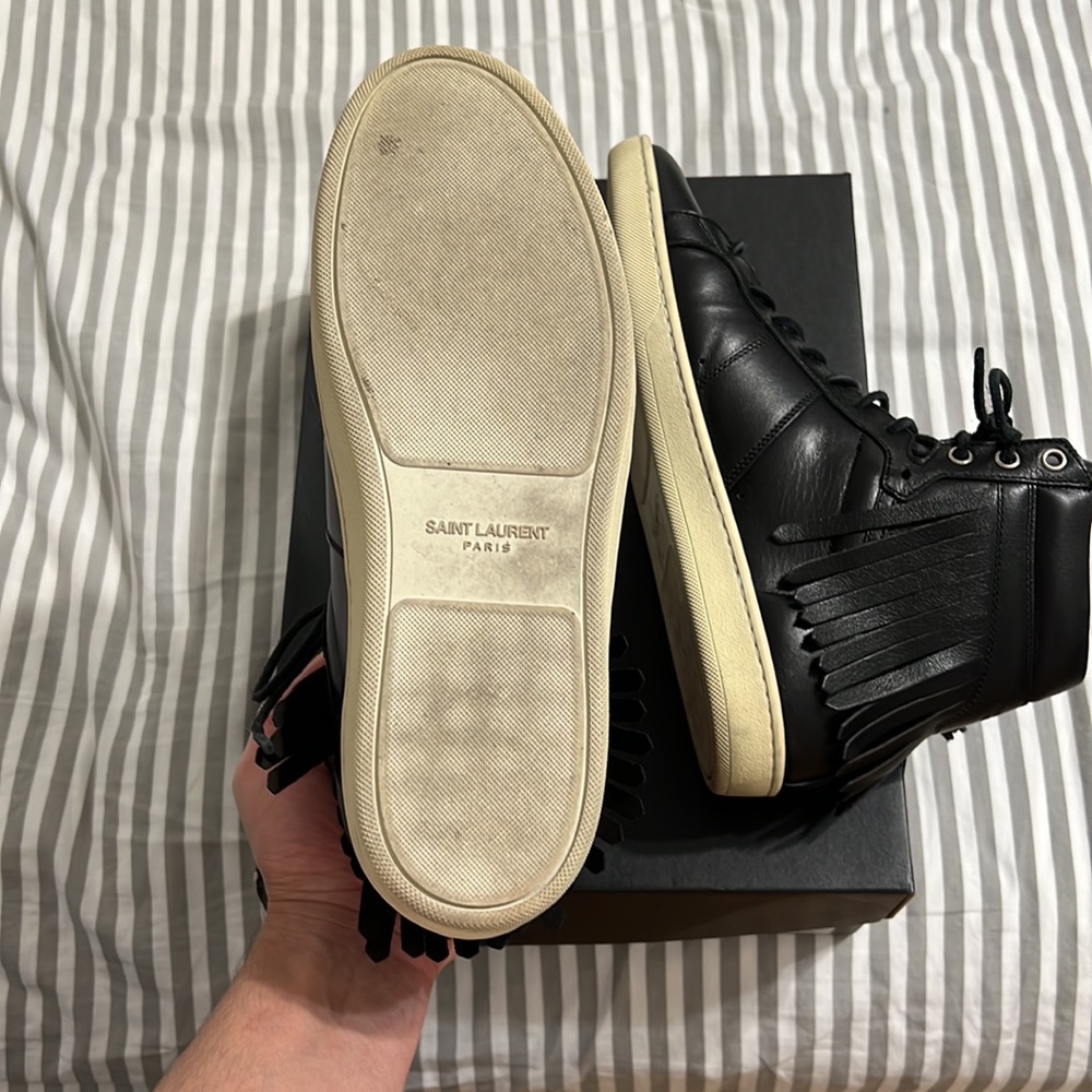Saint Lauren High Top Fringe Sneakers - Gem